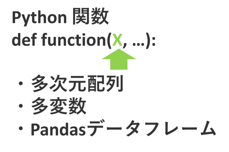 【python関数】引数として指定できる変数は？多変数 多次元配列 Pddataframeの代入法 くまと梨