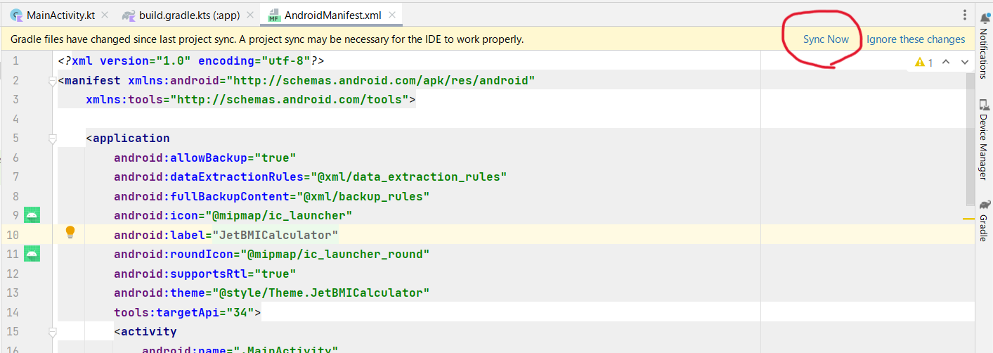 【Android Studio】Empty Activityのビルドエラー"3 issues were found when checking ...